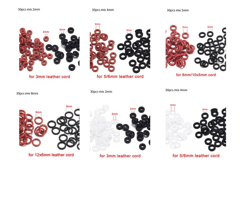 30pcs Rubber O-ring Positioning of Beads Charms for Leather - Etsy