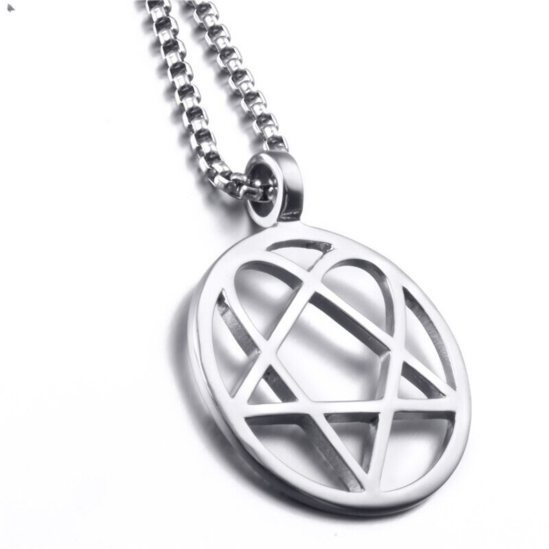 Heartagram Star Heart Him Mens Womens Stainless Steel Pendant - Etsy