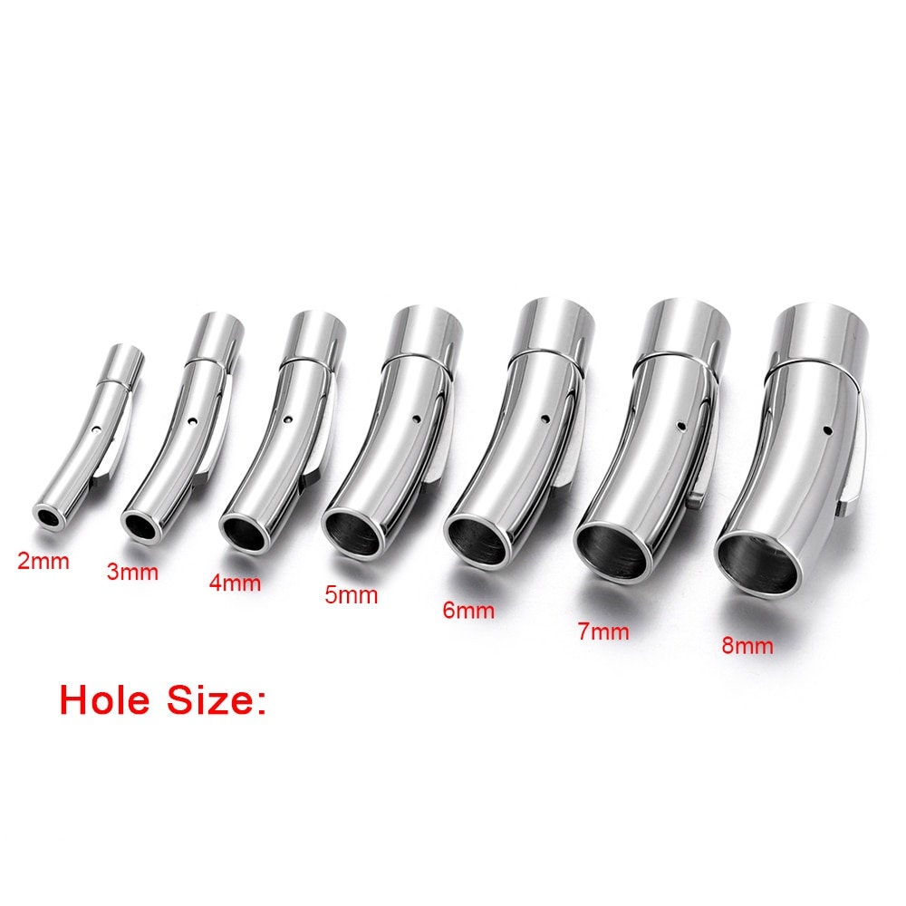 Stainless Steel Curved Bayonet Clasp Fastener Push Lock Lace Buckle ...