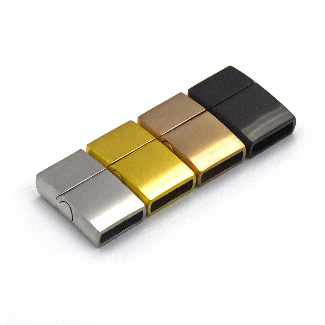 2pieces Stainless Steel Magnetic Clasps Hole 10x3mm for Leather ...