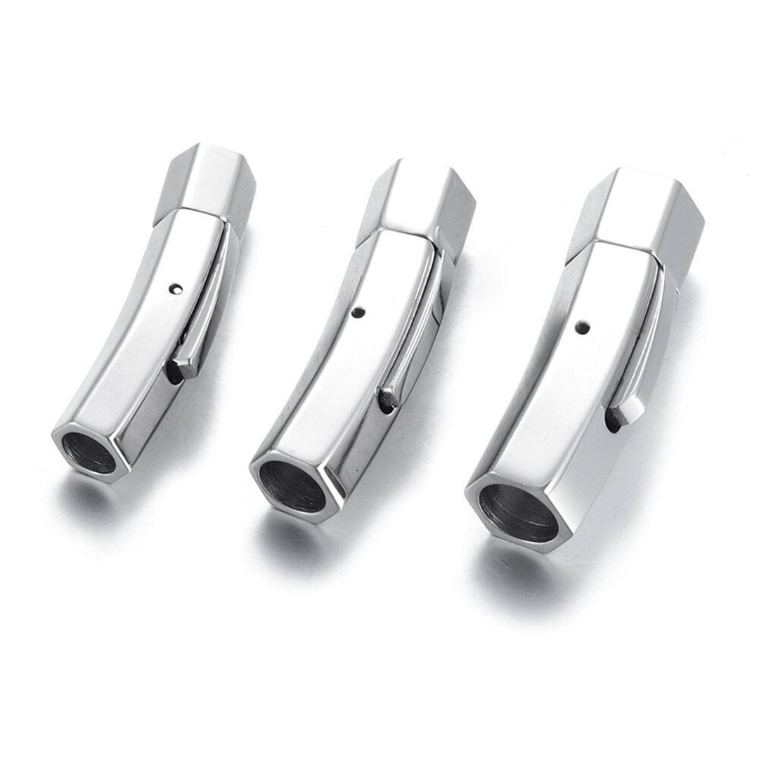 Stainless Steel Bayonet Clasps 4mm 5mm 6mm Hole Hexagon Push Lock ...