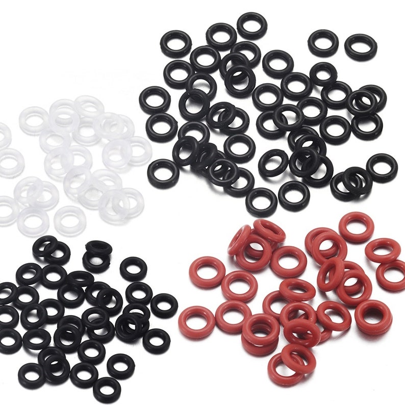 50pcs Elastic Rubber O-ring Positioning Beads Charms for | Etsy