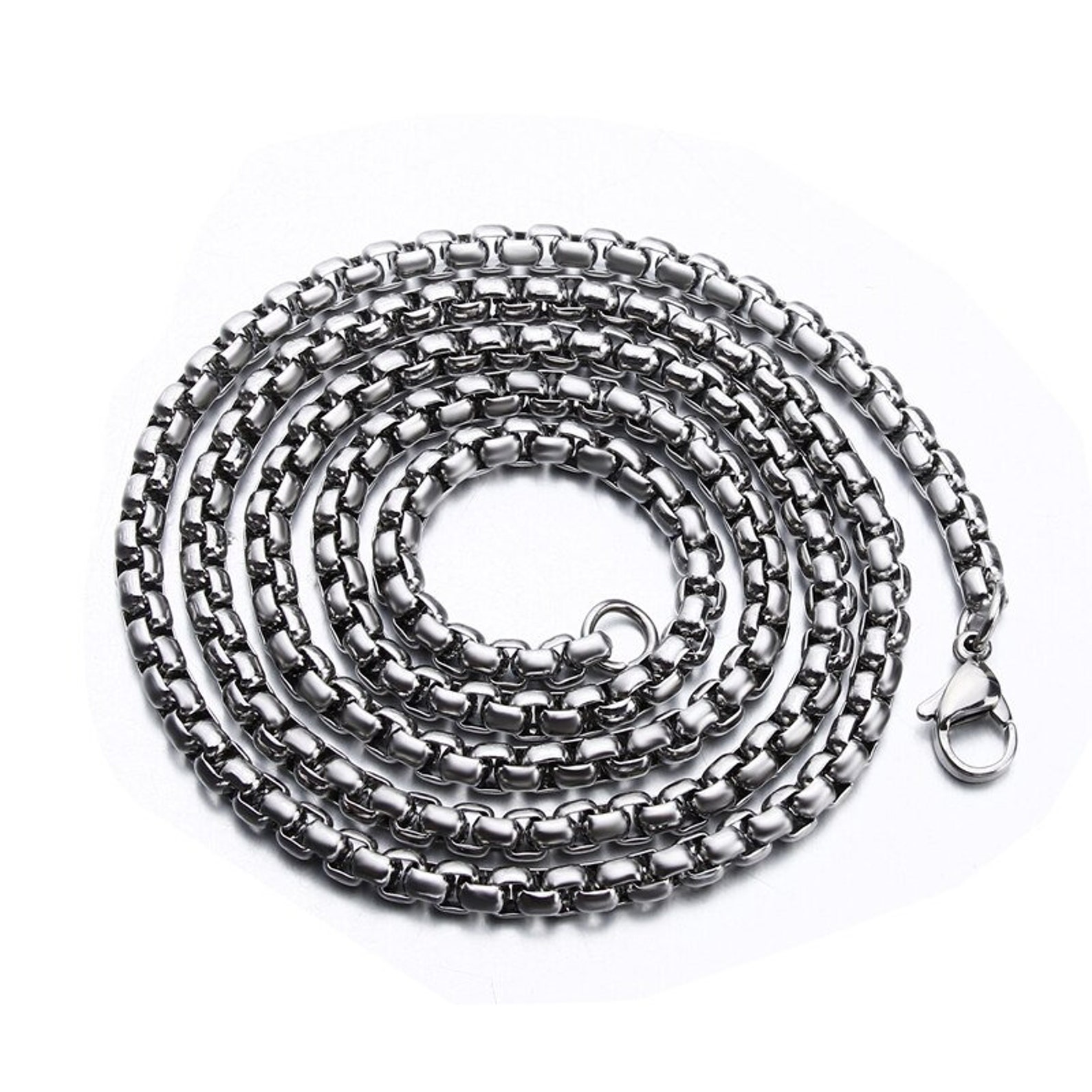 Mens Stainless Steel Chain Silver Cross Double Sided Religion - Etsy