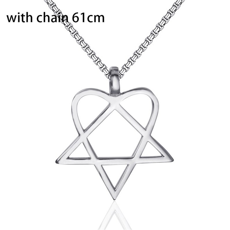 Heartagram Star Heart Him Mens Womens Stainless Steel Pendant | Etsy
