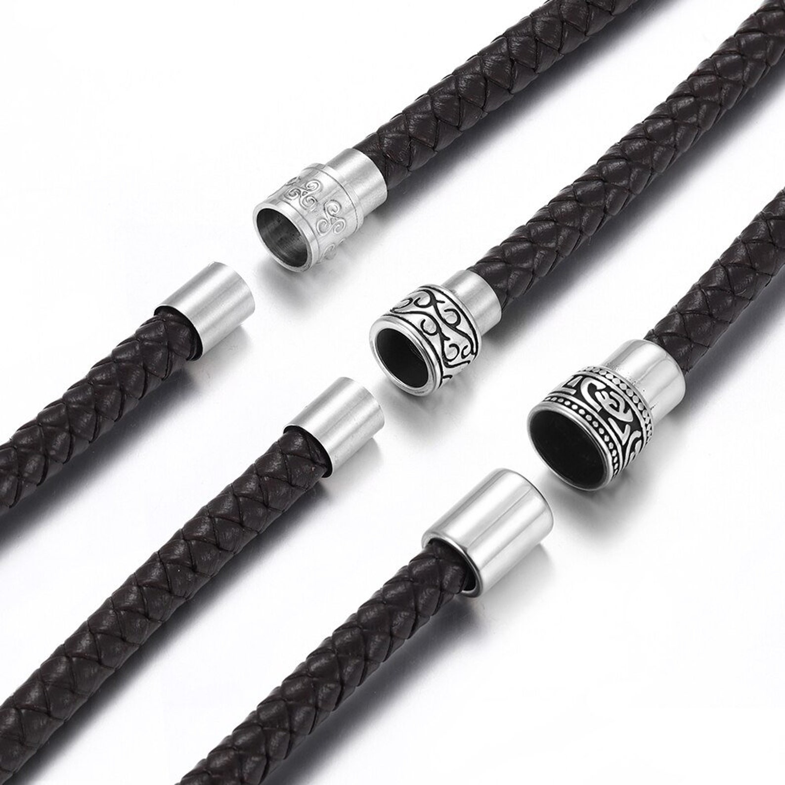 6mm 8mm Round Genuine Braided Leather Cord String Rope for | Etsy