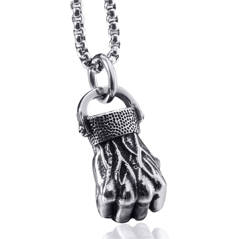 Men's Champion Fitness Power Fist Boxer Pendant Necklace - Etsy