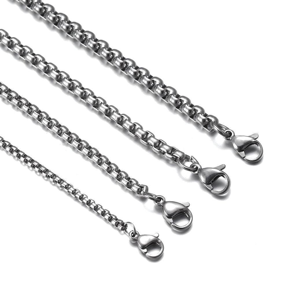 Stainless Steel Necklace Box Chain With Lobster Clasp Steel | Etsy