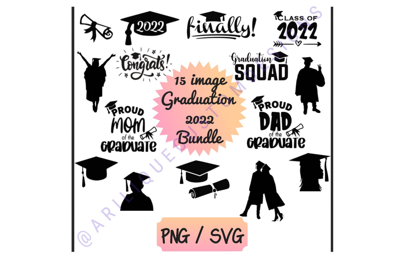 Class of 2022 Graduation Png/ Svg Bundle; Graduation Png; Graduation ...