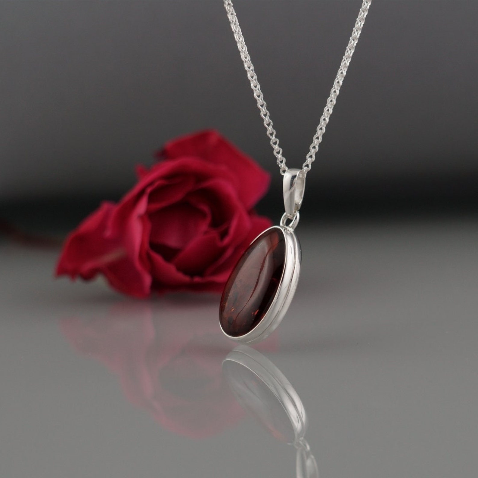 Baltic Amber Locket Necklace Sterling Silver Locket Pendant - Etsy