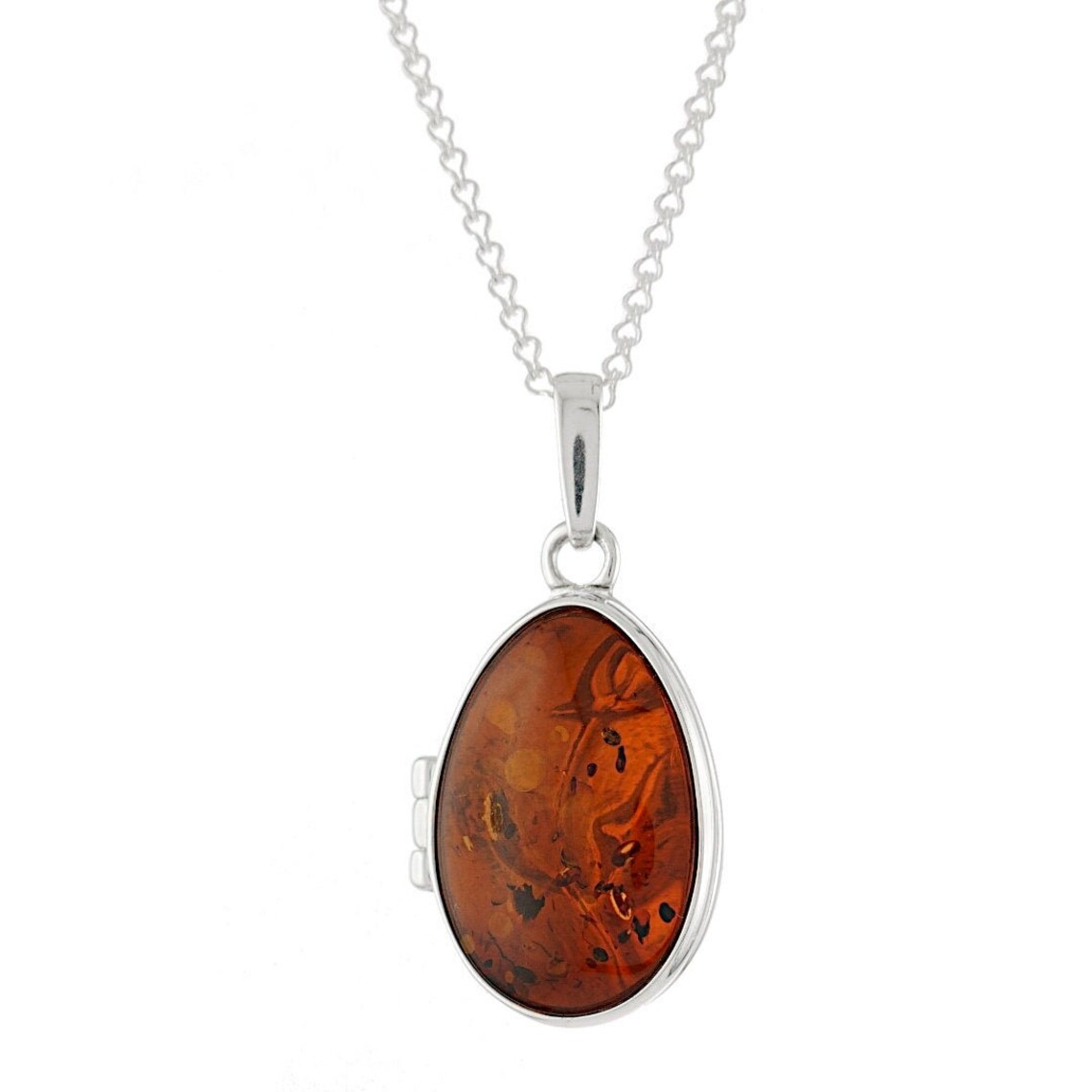 Baltic Amber Locket Necklace Sterling Silver Locket Pendant - Etsy