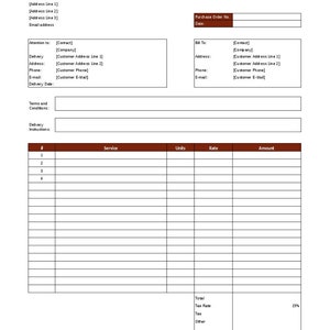 Multicolor Invoice Purchase Order Package 6 Color Options - Etsy