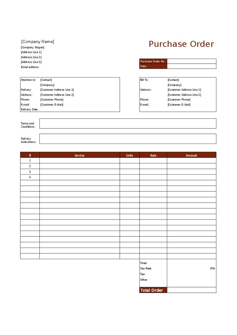 Multicolor Invoice Purchase Order Package 6 Color Options - Etsy