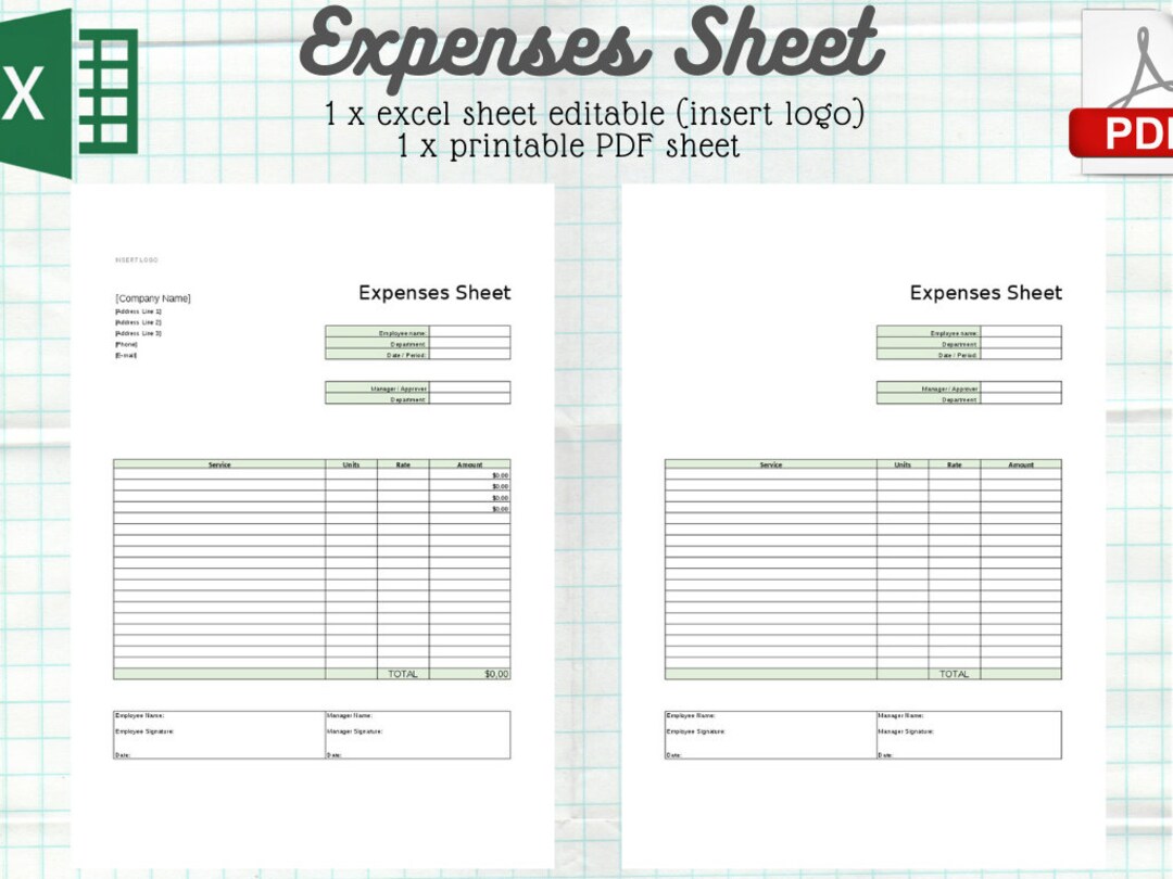 Expenses Sheet Template, PROJECT MANAGEMENT - Etsy