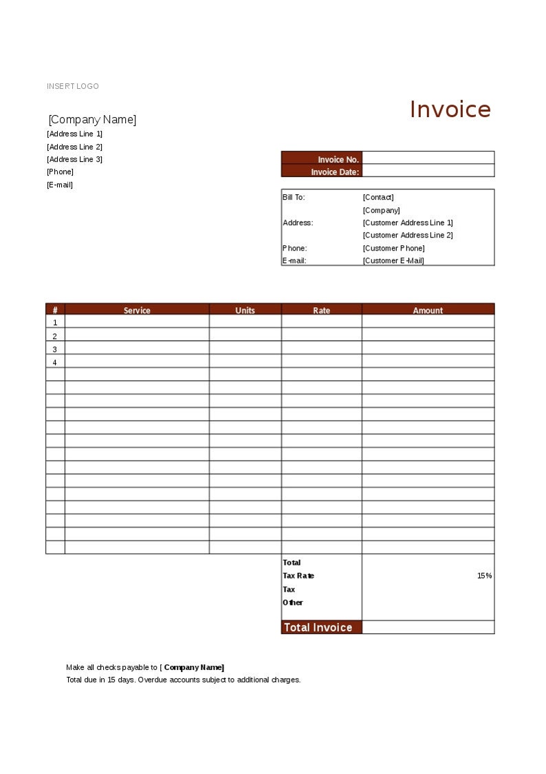 Multicolor Invoice Purchase Order Package 6 Color Options - Etsy