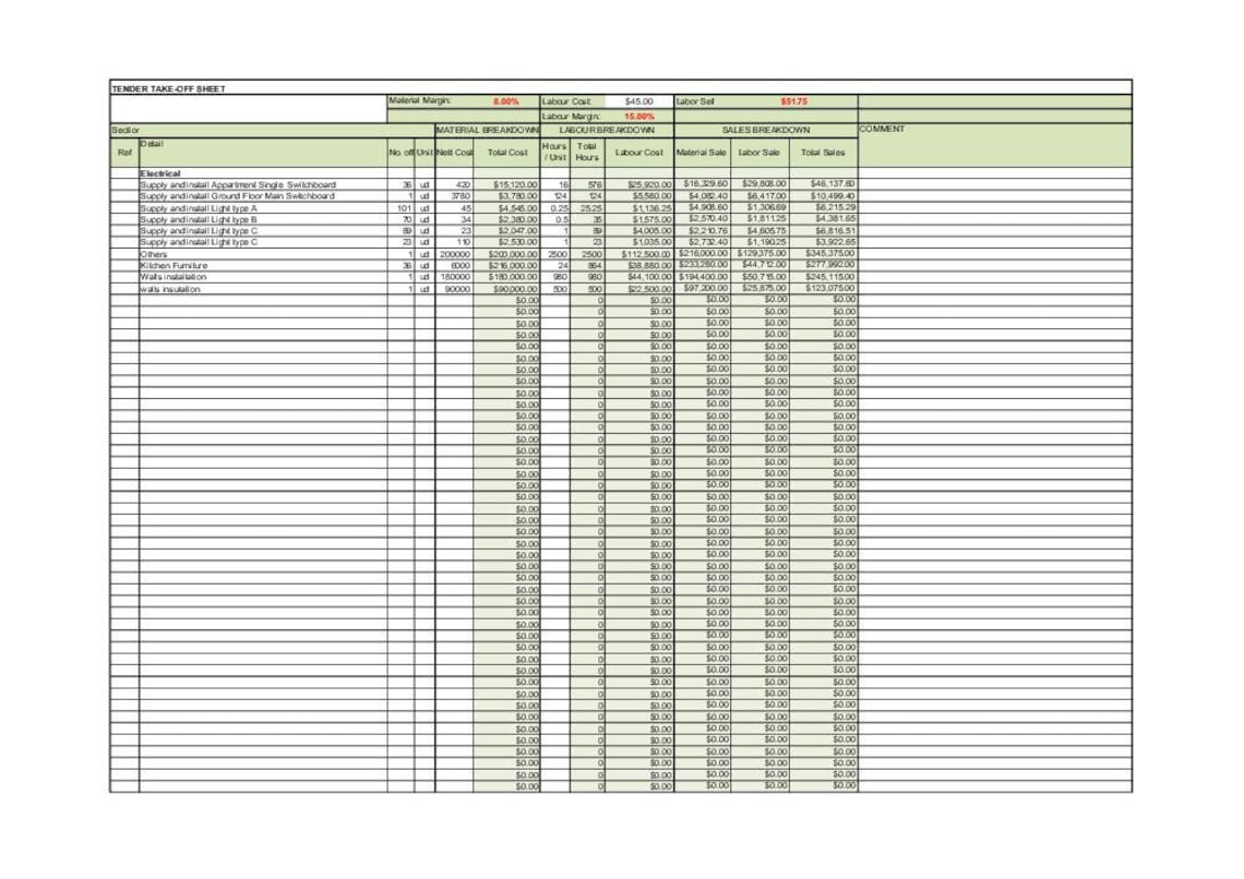Construction Estimation Template - Etsy