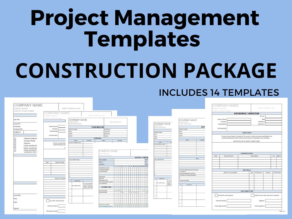 Project Management Construction Package - Etsy New Zealand