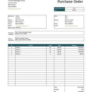 Multicolor Invoice Purchase Order Package 6 Color Options | Etsy