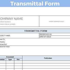 Transmittal Form, PROJECT MANAGEMENT - Etsy