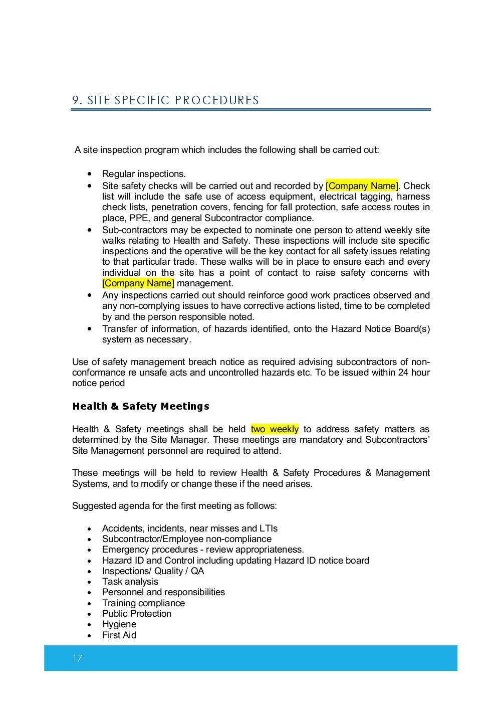 SSSP (site Specific Safety Plan) - Etsy