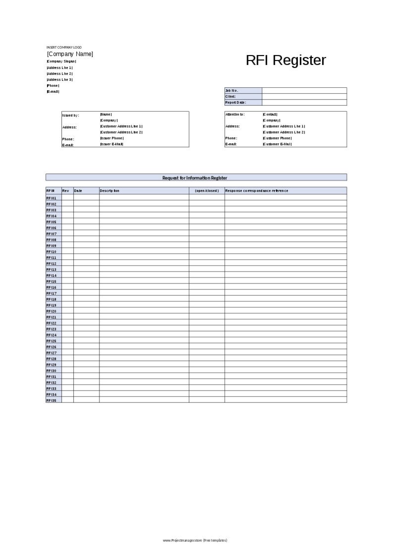 Request for Information (RFI) + Free Register, PROJECT MANAGEMENT - Etsy
