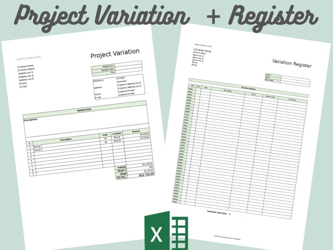 Project Variation Template + (free Variation Register), PROJECT ...