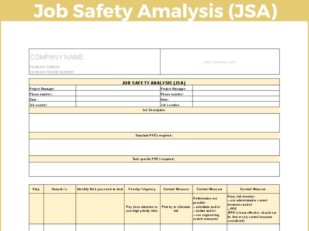 Job Safety Analysis JSA PROJECT MANAGEMENT Etsy job-safety-analysis-jsa-project-management-etsy