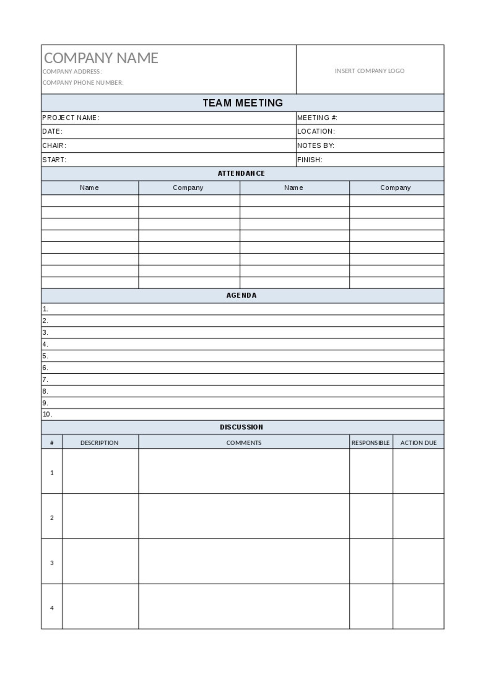 Team Meeting Template, PROJECT MANAGEMENT - Etsy