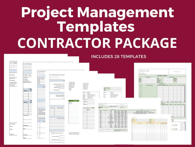 FULL Contractor Project Management Package - Etsy New Zealand