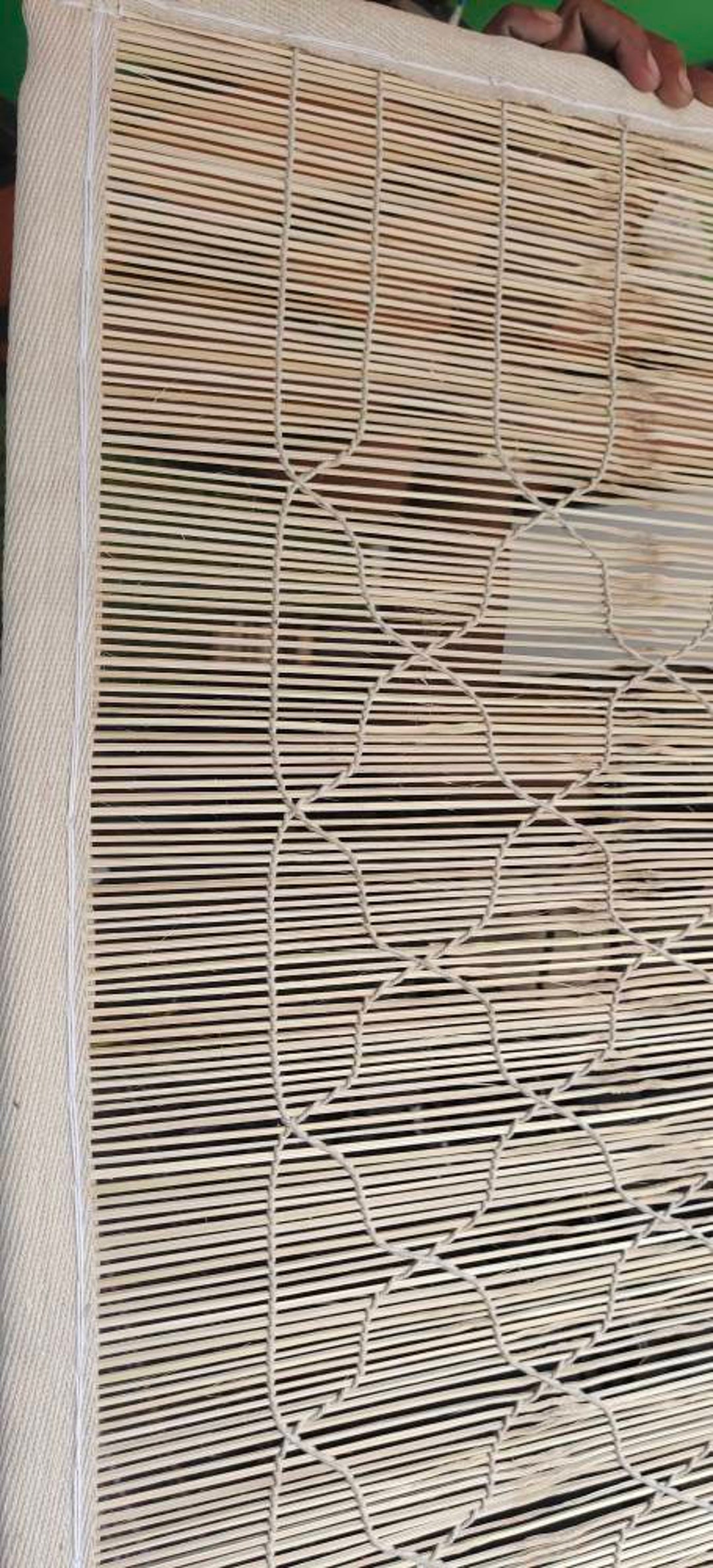 Cross Thread Design Chik Blind Shade in off White Thread and Same Edge ...