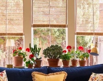 White Cross Thread Blind Shade. Heat Protector, Bamboo Curtain - Etsy