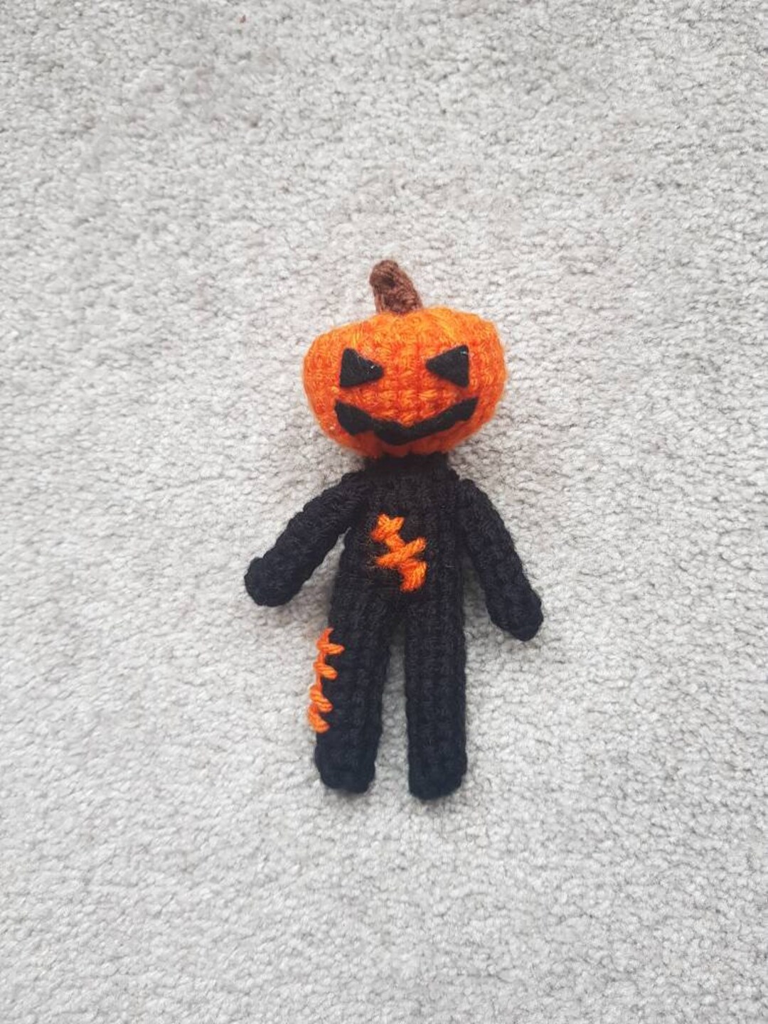 Pumpkin Voodoo Doll. Crocheted Handmade Ragdoll. 13cm Tall - Etsy