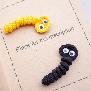 Handmade CARD: Worry Worm Keychain/ Amigurumi Crochet/ Stress Toy ...