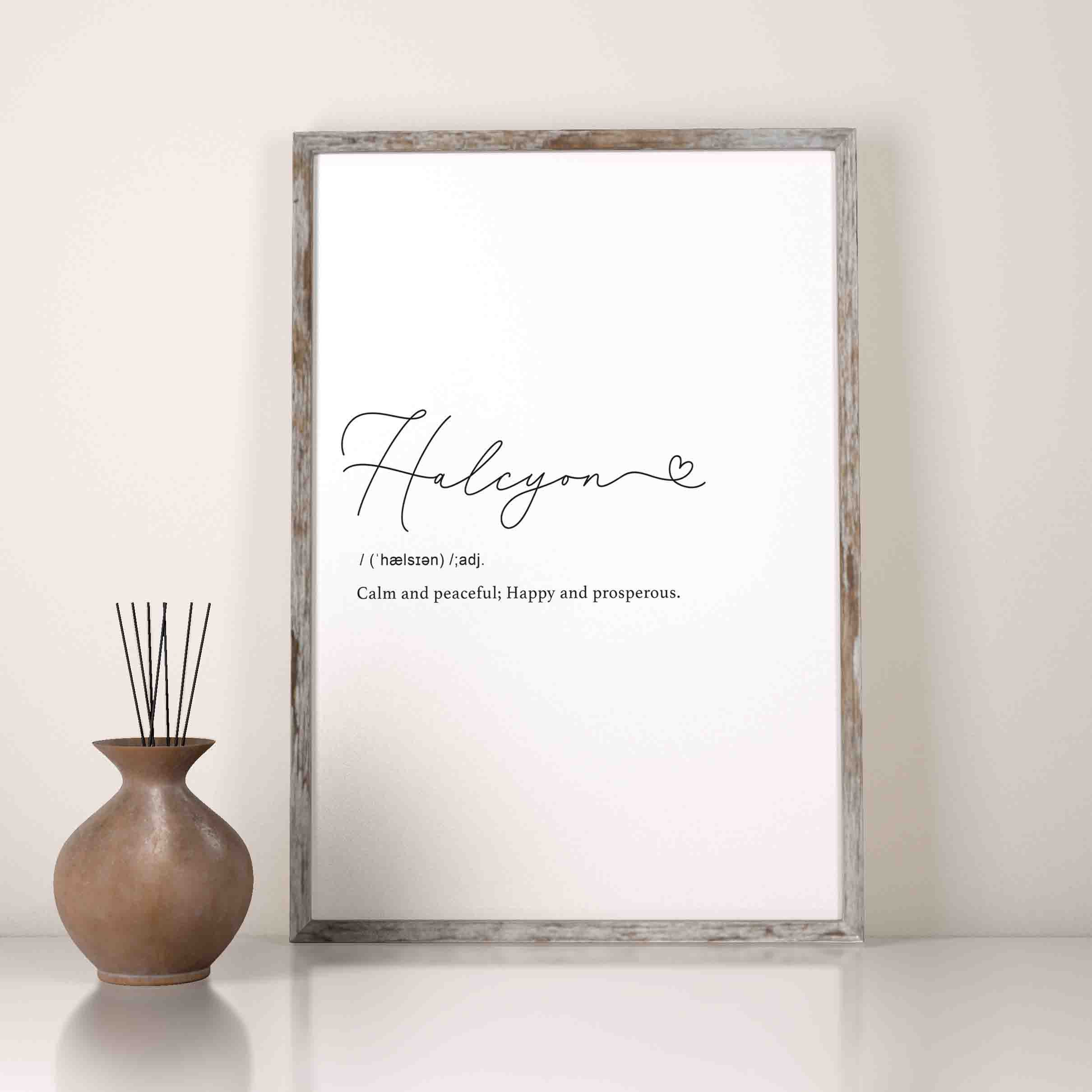 Halcyon Definition Home Quote Printable Digital File | Etsy