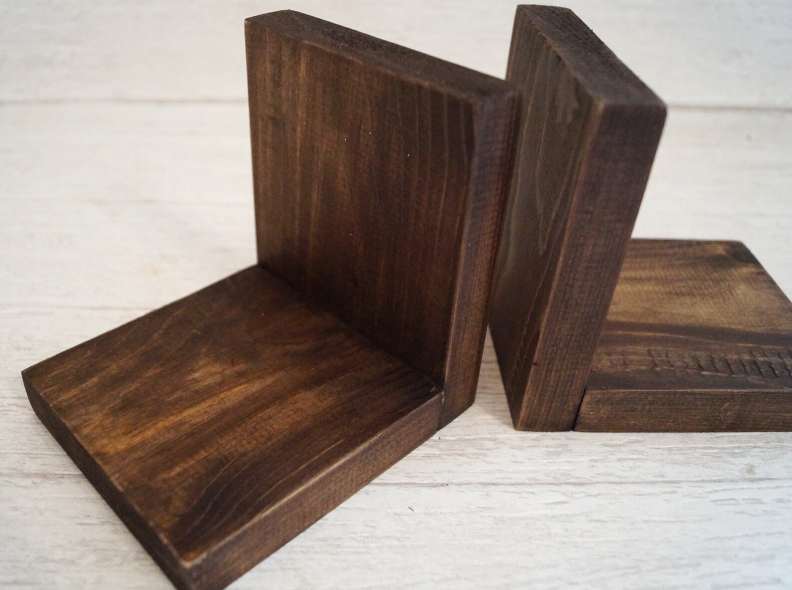 Book Stopper Wooden Book Ends Handmade Bookends Simple | Etsy