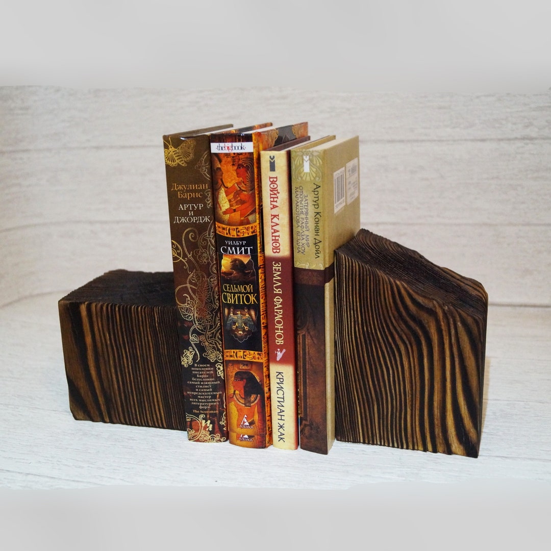 Solid Wood Bookends - Book Stopper -reclaimed Wood Bookends -book ...