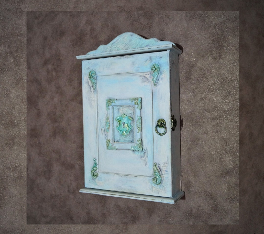 White Key Holder for Wall - Large Key Cabinet for Wall - Key Storage - Etsy