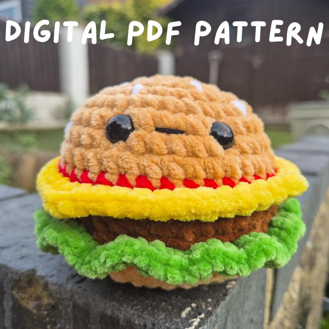 DIGITAL PDF PATTERN | Crochet Burger | No Sew | Beginner Friendly ...