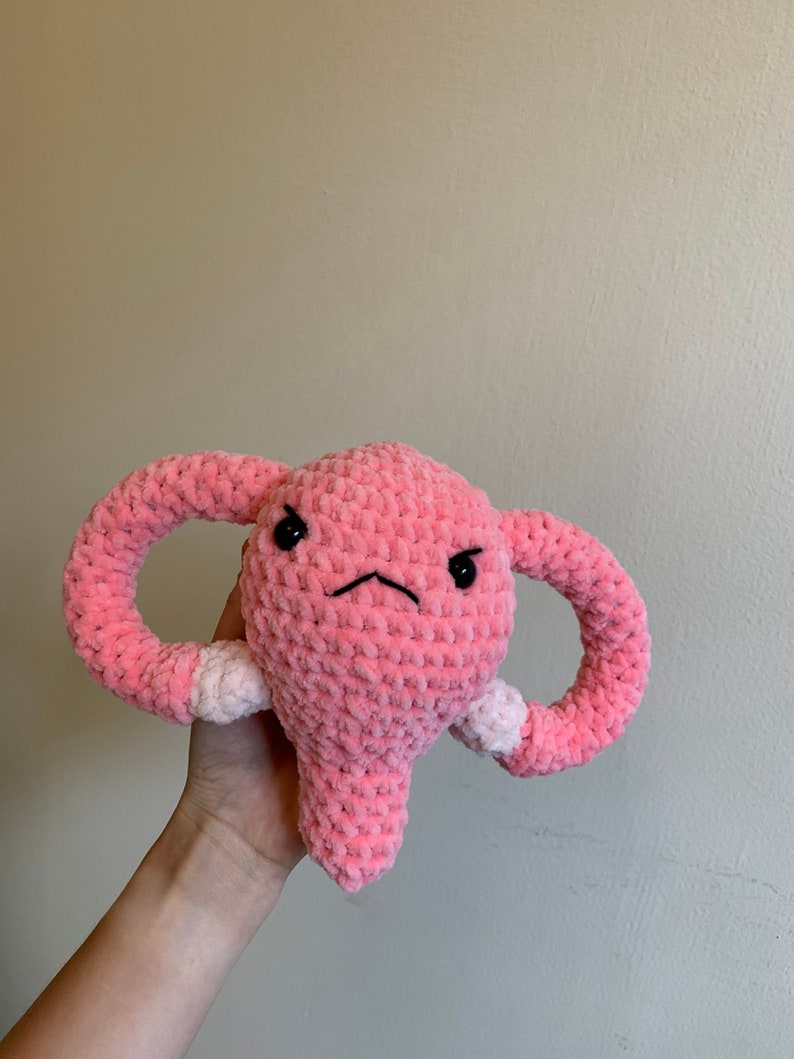 Crochet angry uterus Super soft 100% handmade Ready to | Etsy