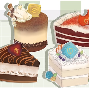 FFXIV - Job Stone Cake 4" Stickers - Etsy