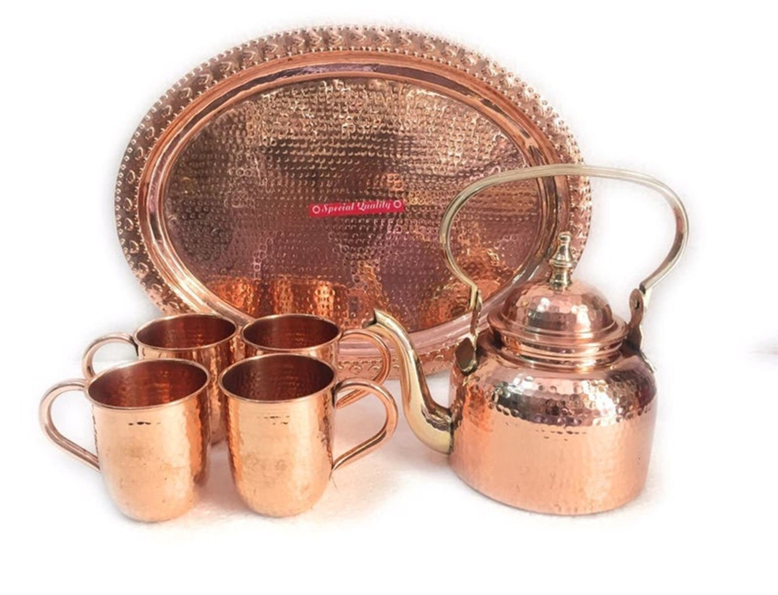 Indian Handmade Hammered 100% Pure Copper Tea Set With 1 Tea - Etsy