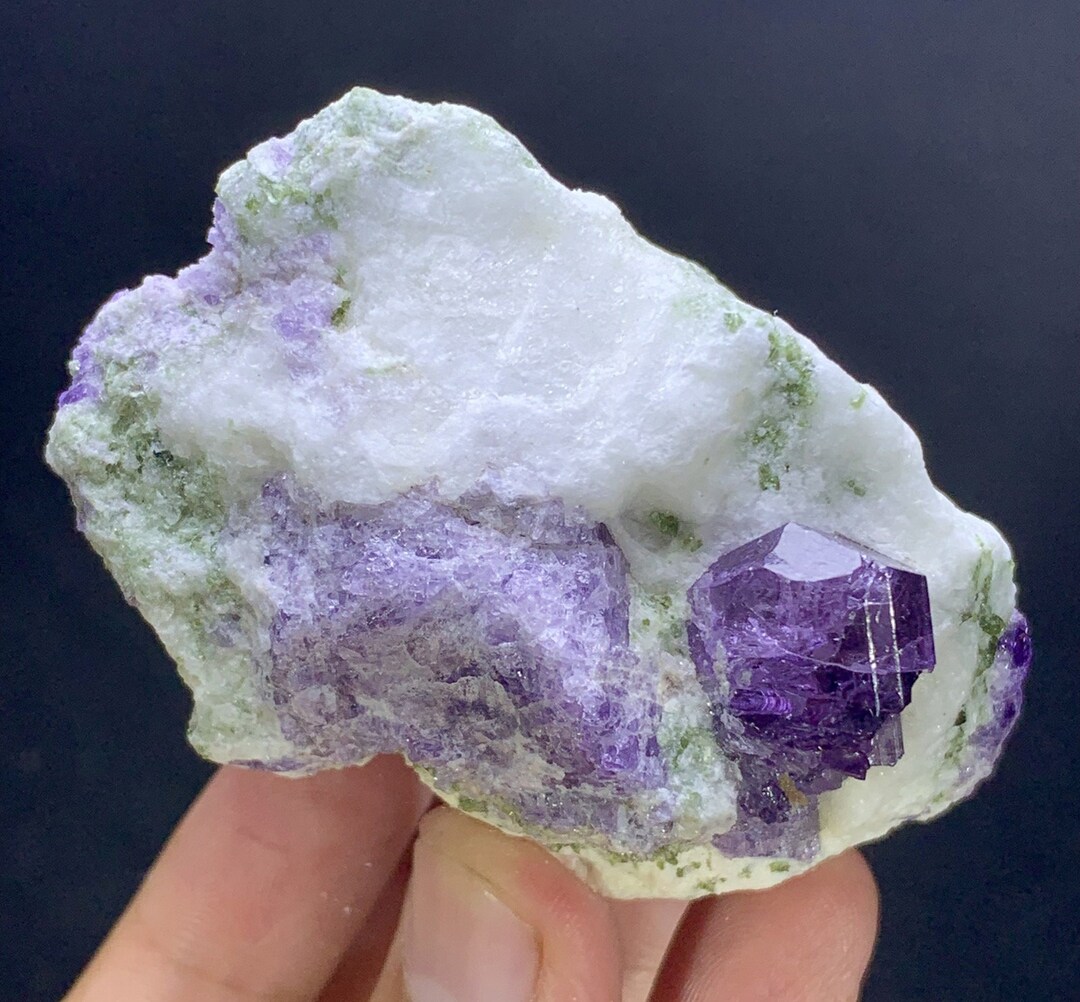 Rich Purple Colour Fluorescent Scapolite Specimen, Scapolite Crystal ...