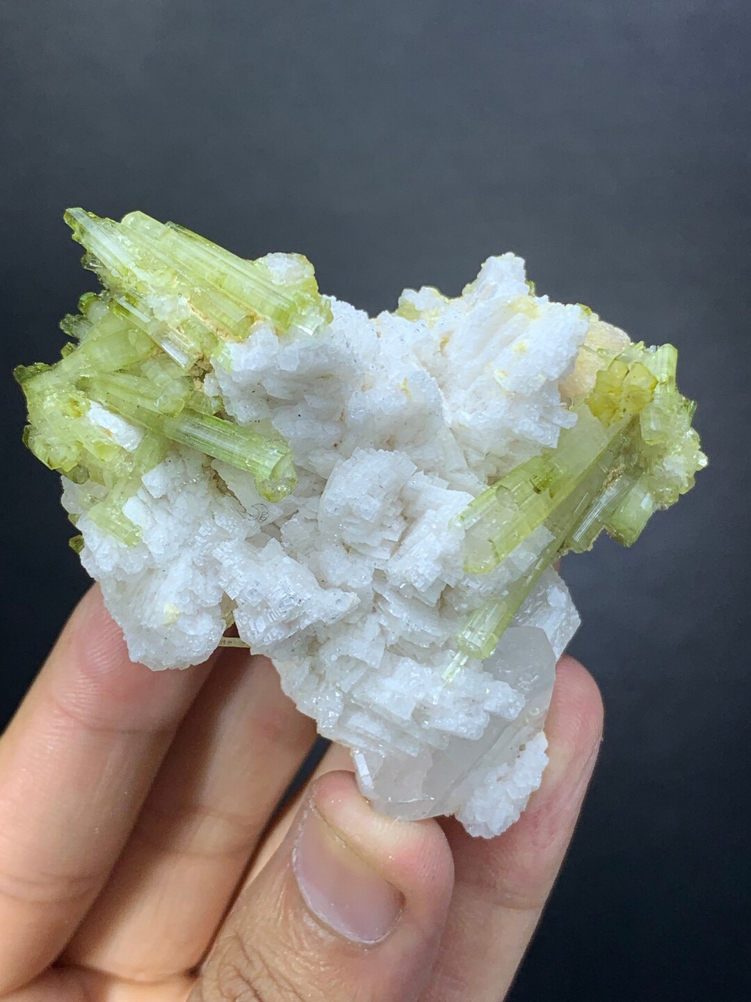 Natural Green Colour Tourmaline Crystals With Quartz on Matrix Specimen ...