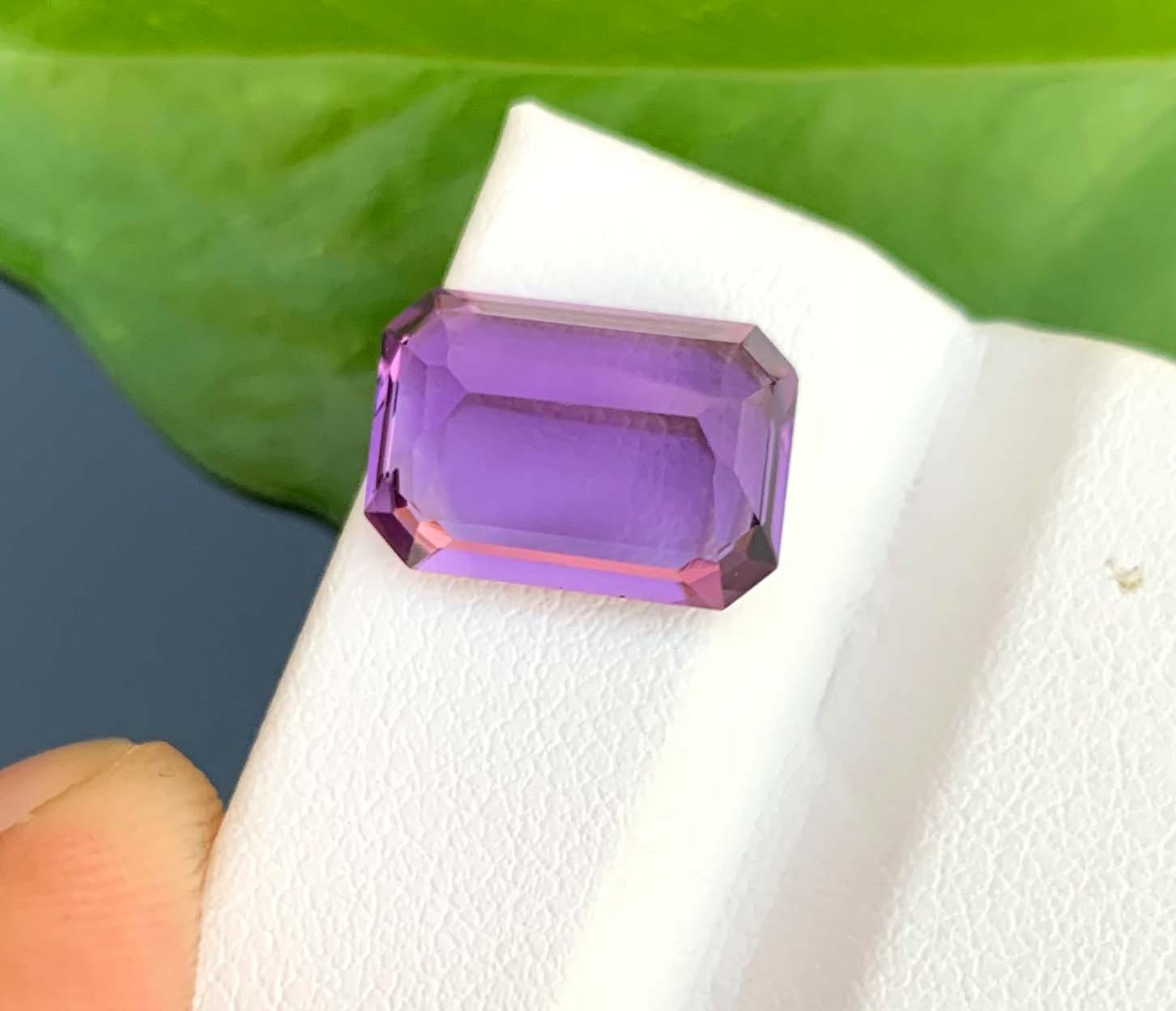 Purple Amethyst Gemstone, Emerald Cut Amethyst Loose Gemstone, Eye ...