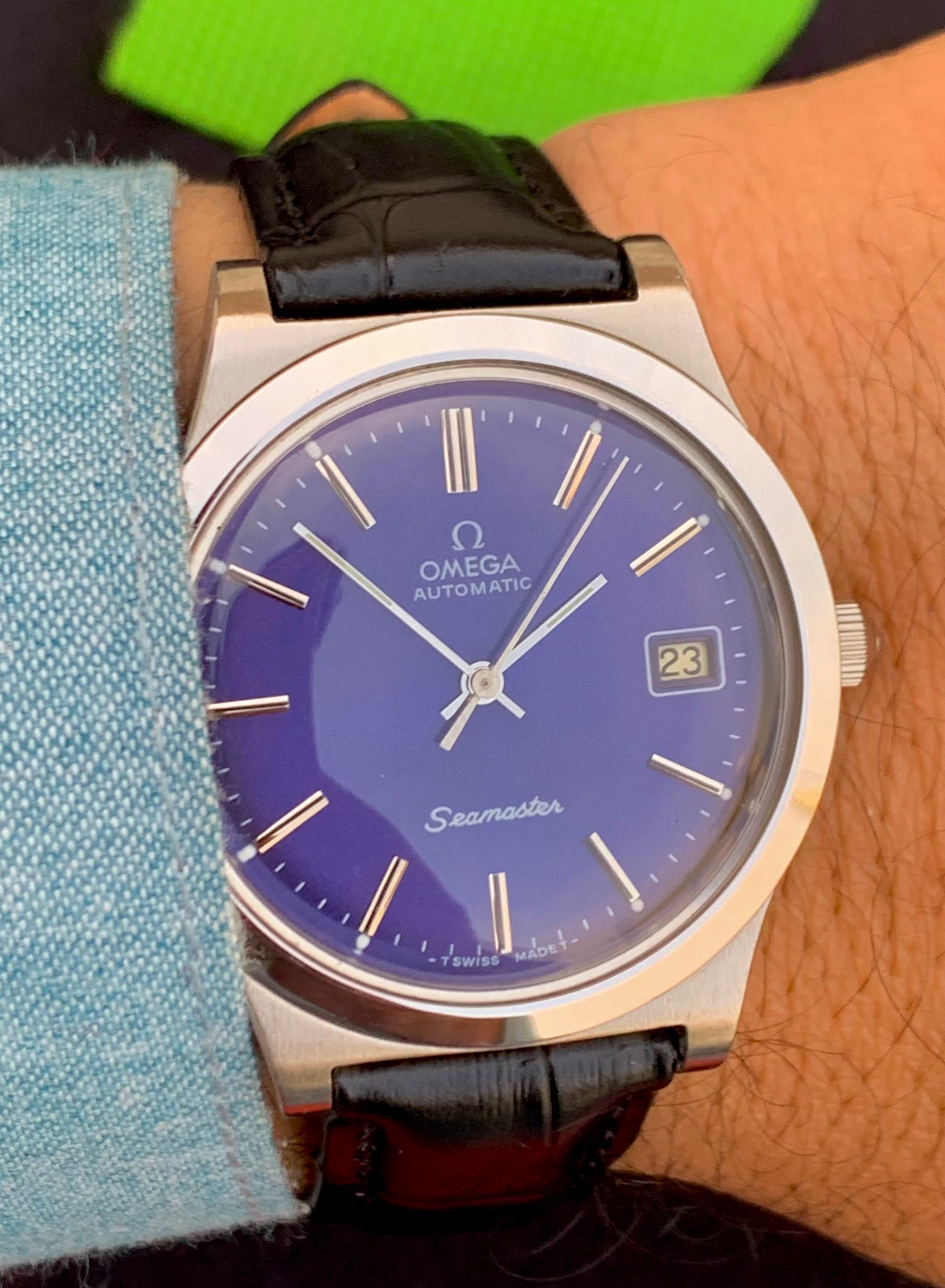 Vintage Omega Seamaster Blue Dail Vintage Automatic English Made ...