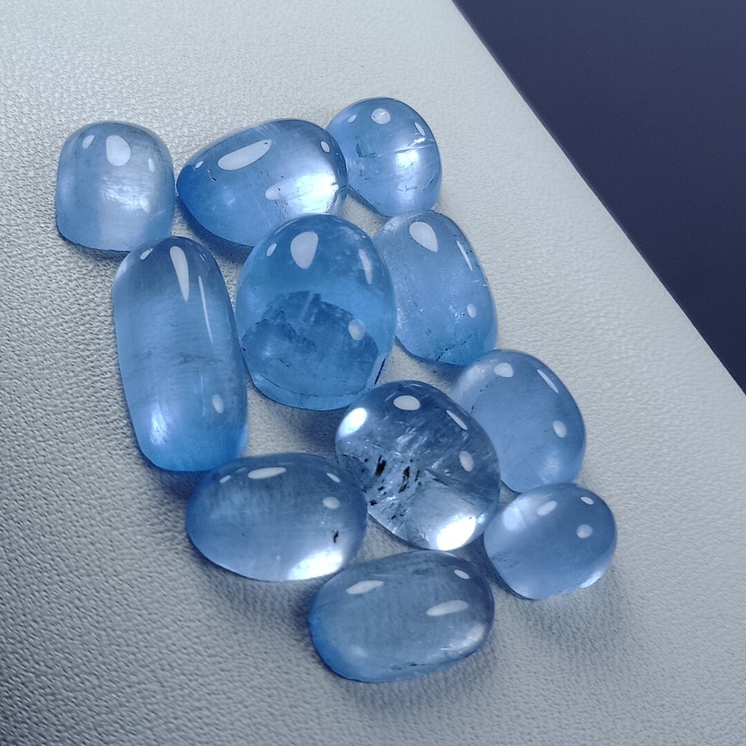 Blue Santa Maria Color Aquamarine Cabochons 35.50 Carats - Etsy