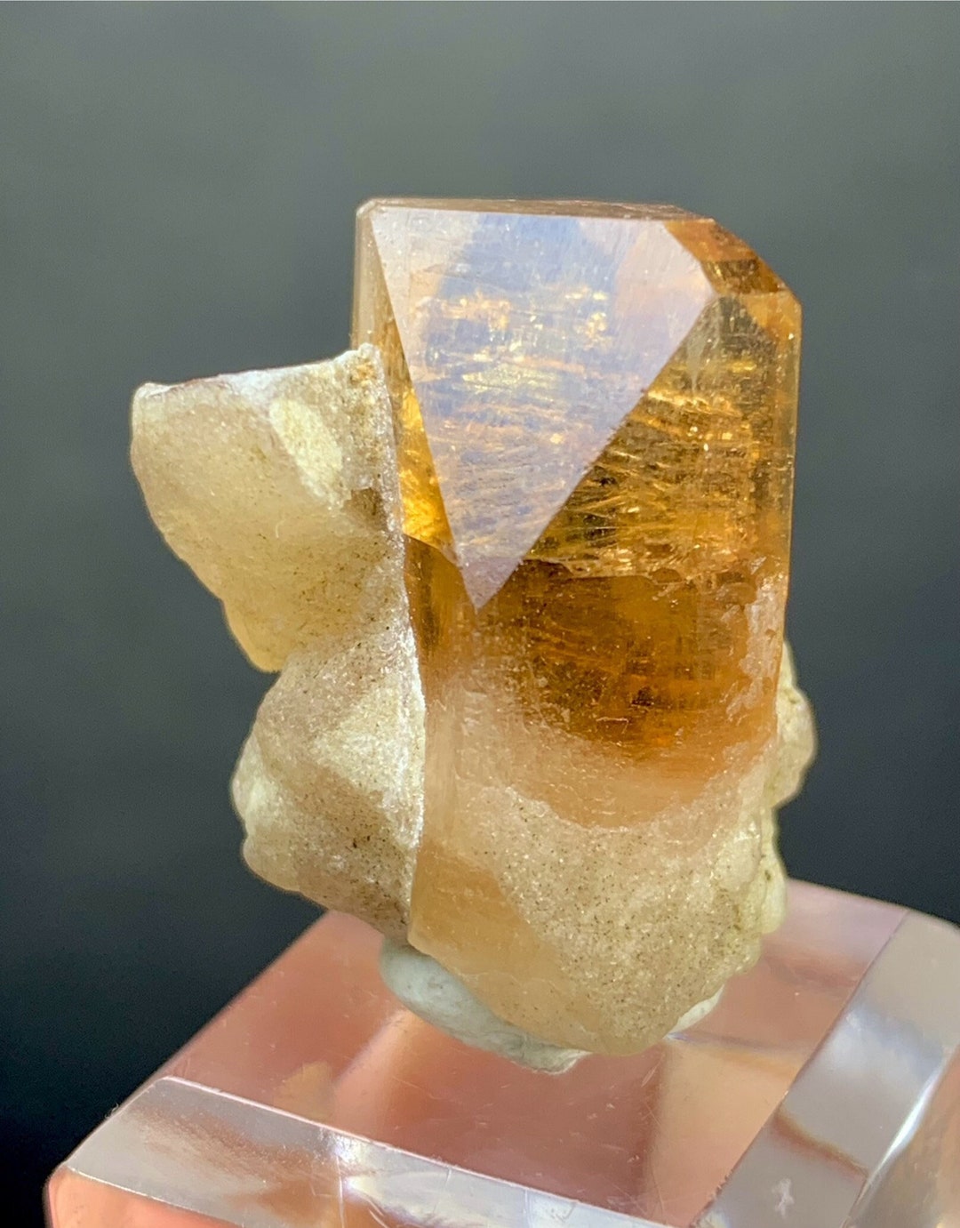 15 Grams Rich Golden Colour Transparent Topaz Crystal With Matrix ...