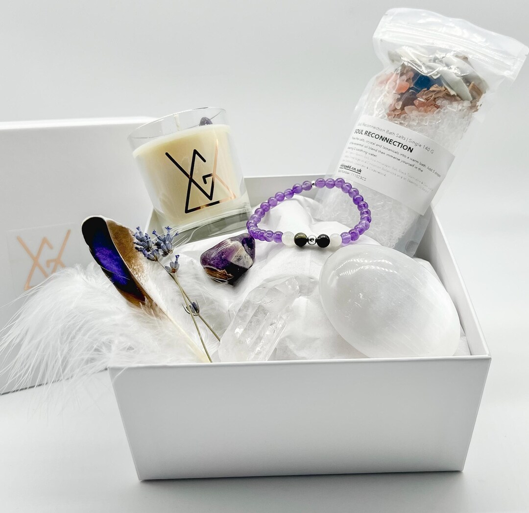 Crystal Gift Box, Angels All Around Box, Amethyst Bracelet, Candle ...