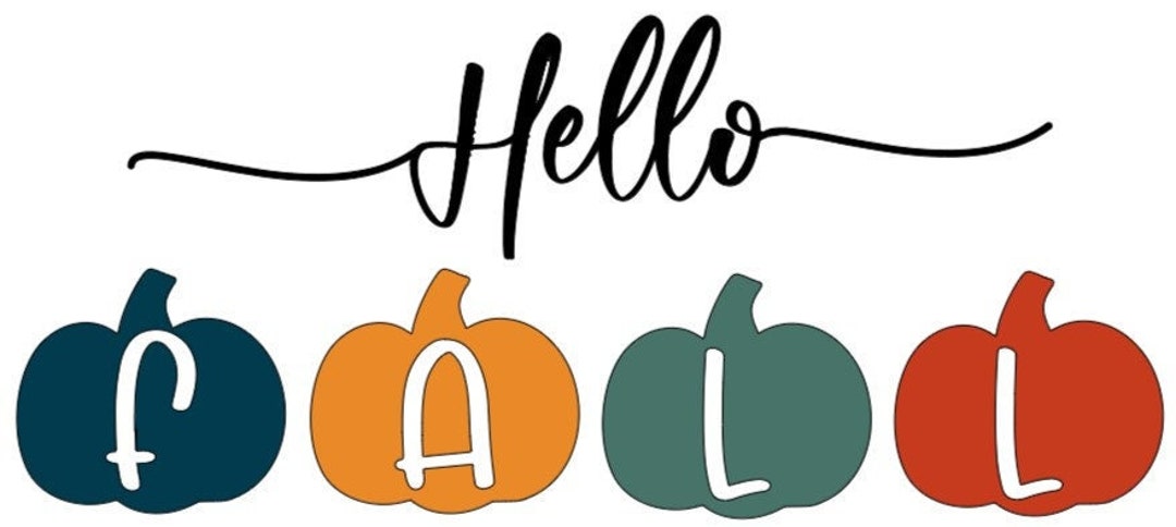 Hello Fall SVG & JPG Digital Download | Cricut | Silhouette - Etsy