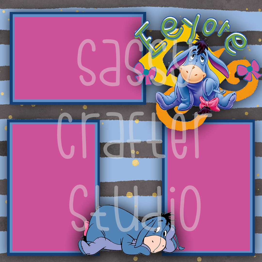 Disney Scrapbook Pages Meet and Greet Eeyore Readymade - Etsy