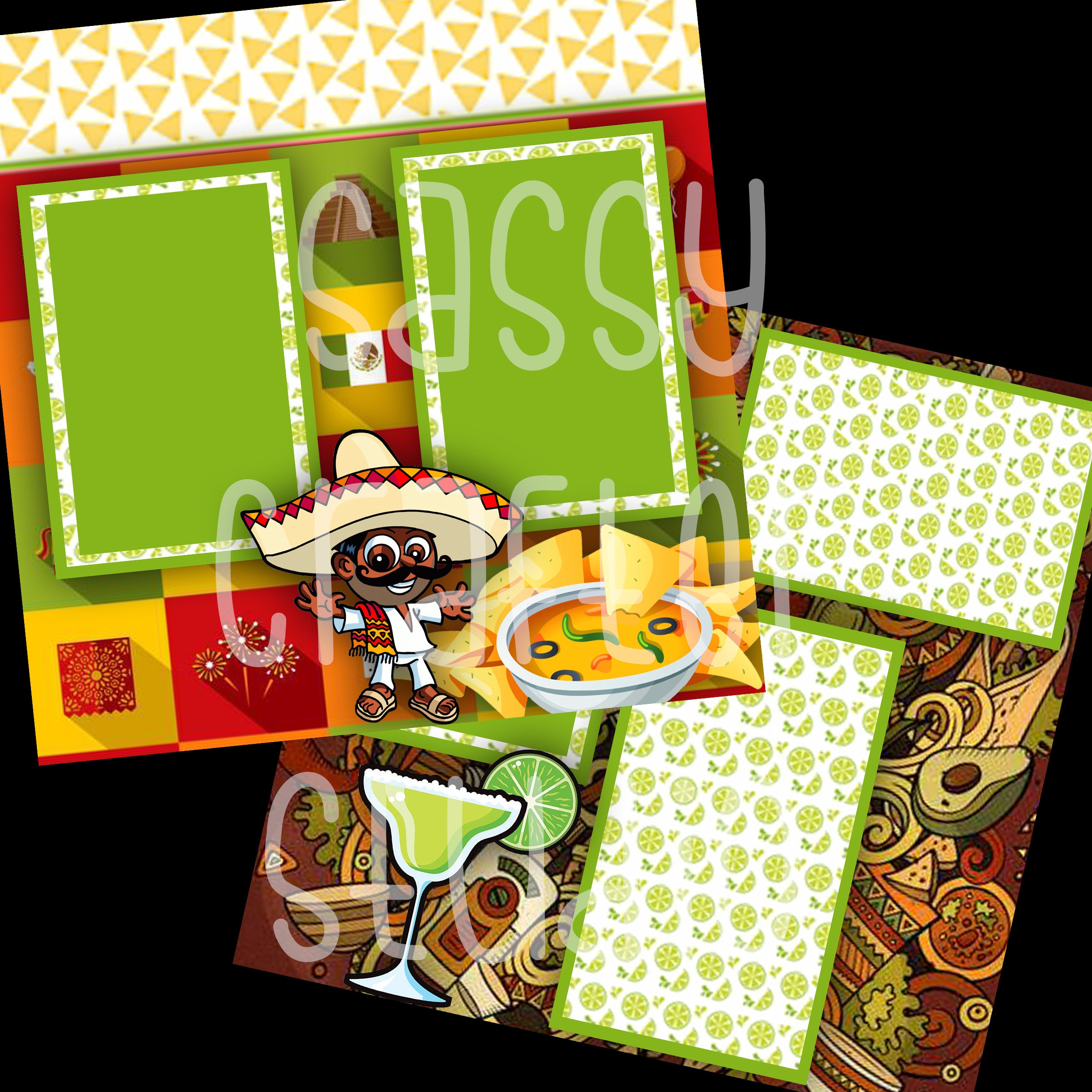 Mexico Scrapbook Pages Mexican Food Readymade Pages - Etsy